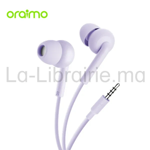 Écouteurs filaires Oraimo violet lilas intra-auriculaires Conch 2 Neo